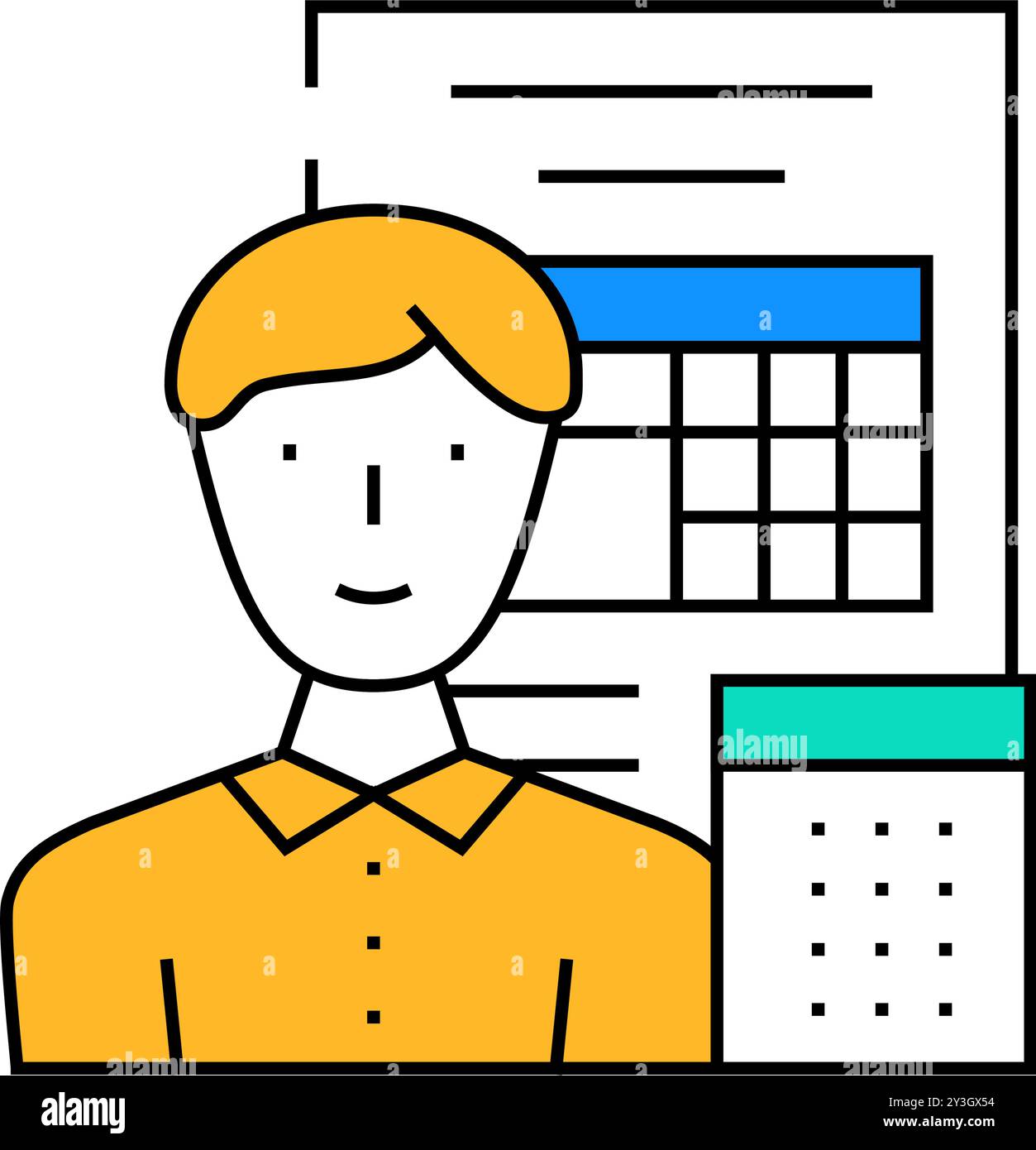 accounting boss icon color illustration Stock Vector Image & Art - Alamy