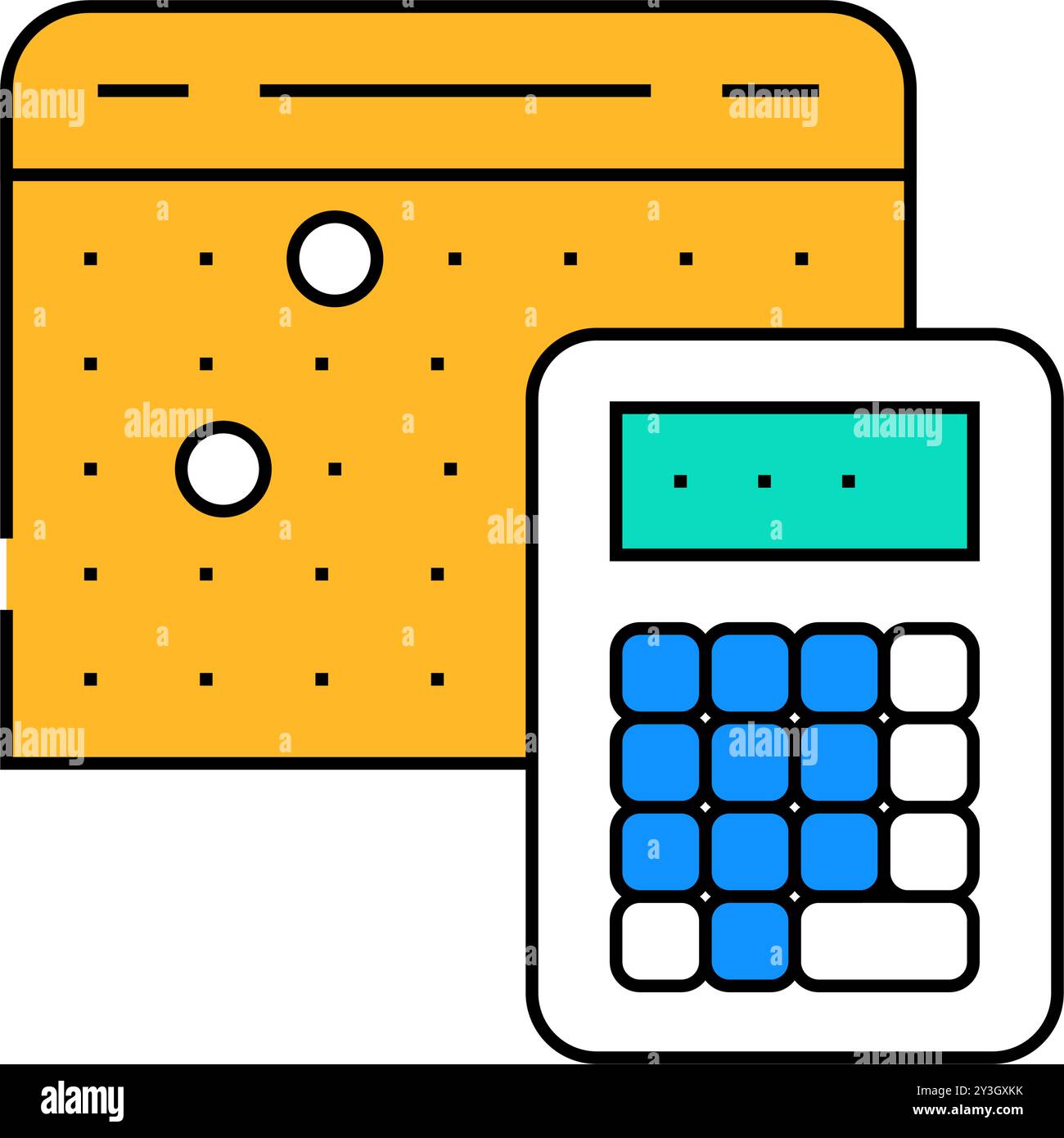 calculation of cost and terms icon color illustration Stock Vector ...