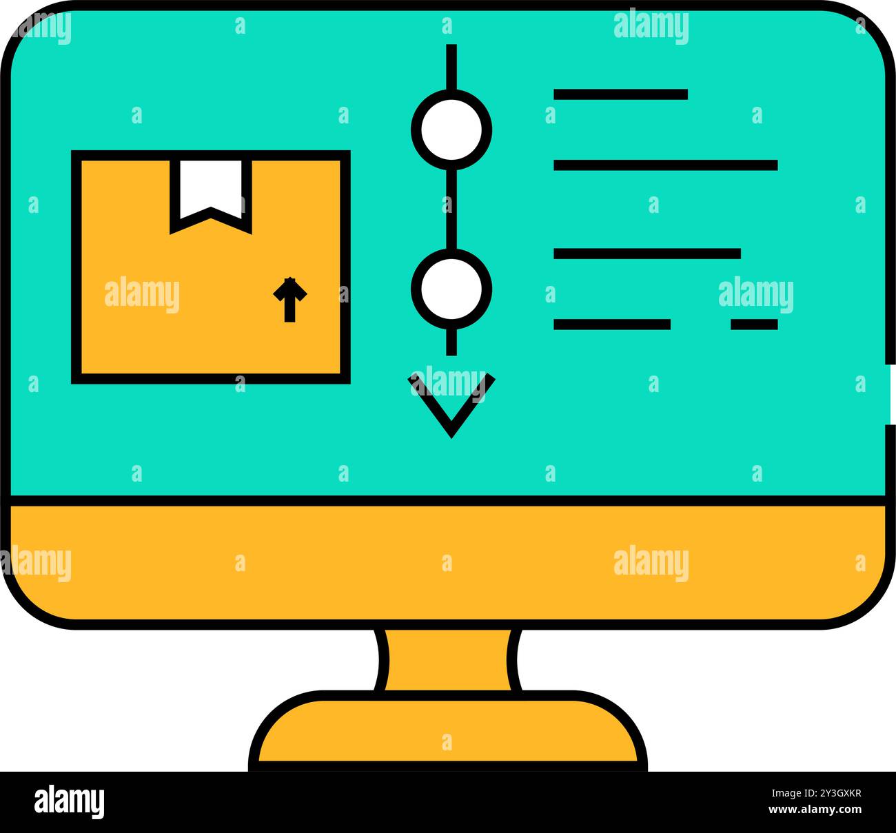 direction monitoring on computer icon color illustration Stock Vector ...