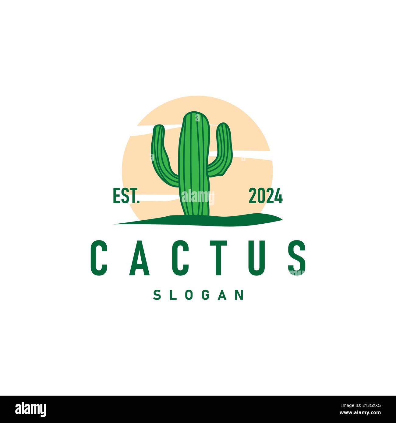 Cactus logo vector desert green plant design elegant style symbol Icon ...