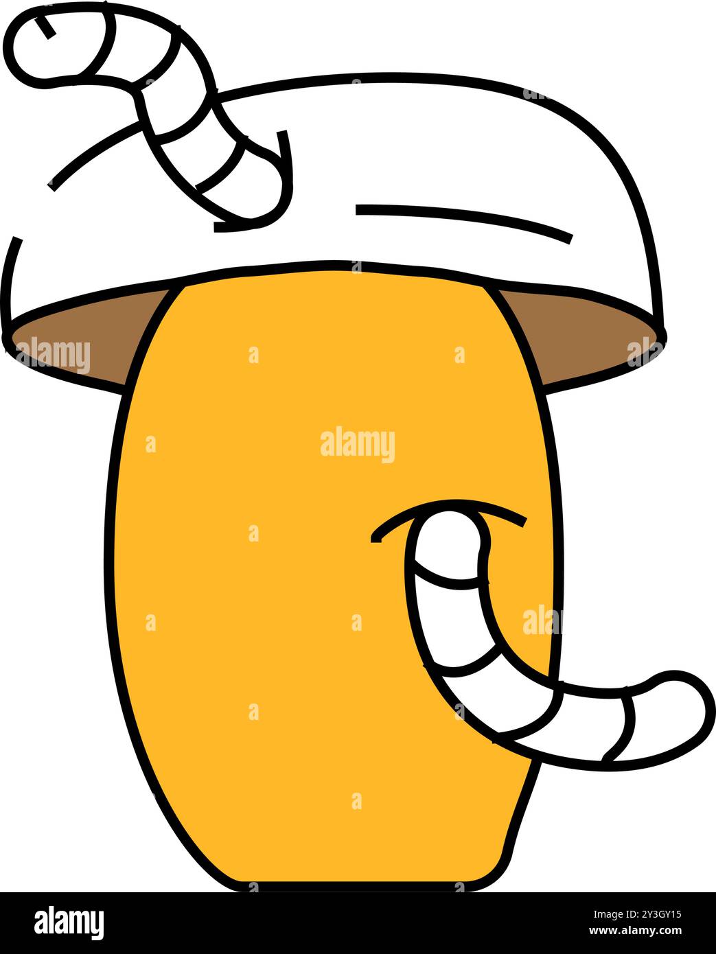 worm mushroom icon color illustration Stock Vector Image & Art - Alamy