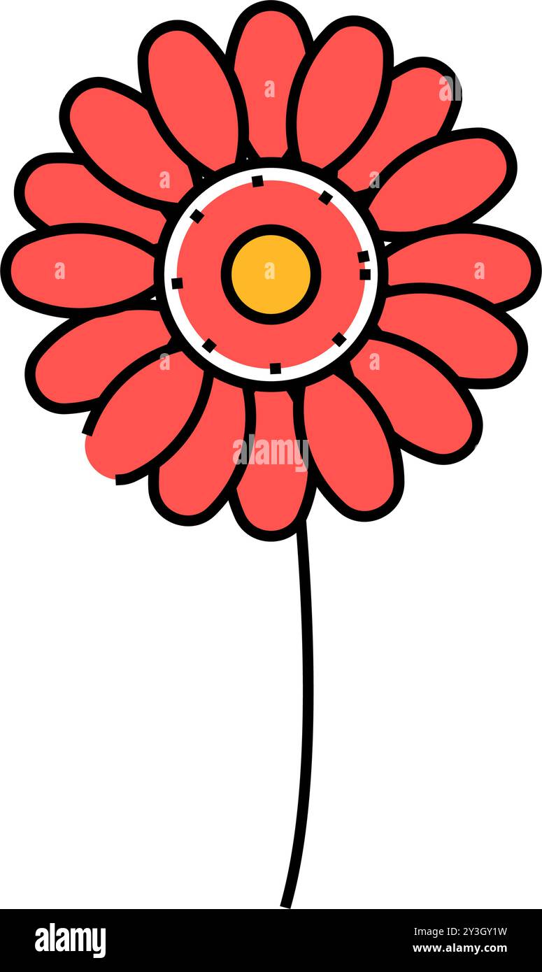 gerbera flower icon color illustration Stock Vector Image & Art - Alamy