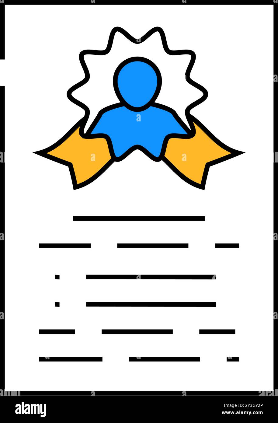 talent certificate of manager icon color illustration Stock Vector ...