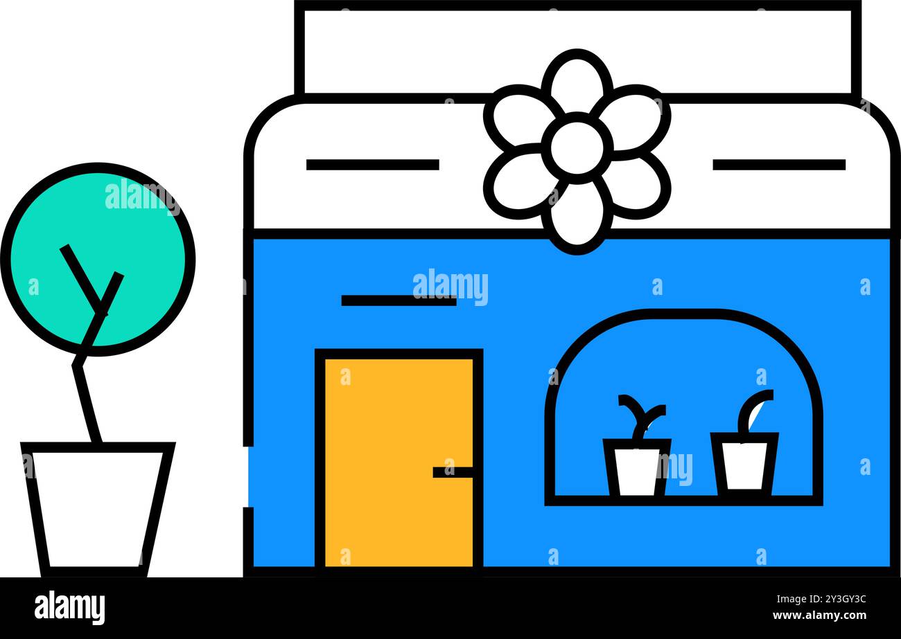 flower shop icon color illustration Stock Vector Image & Art - Alamy