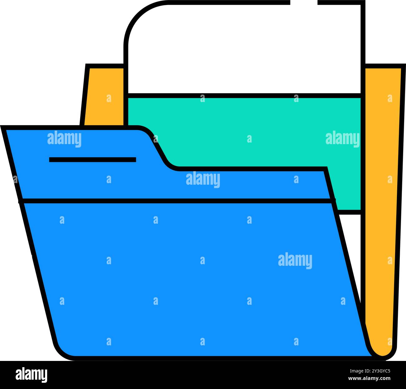 folder with digital file icon color illustration Stock Vector Image ...