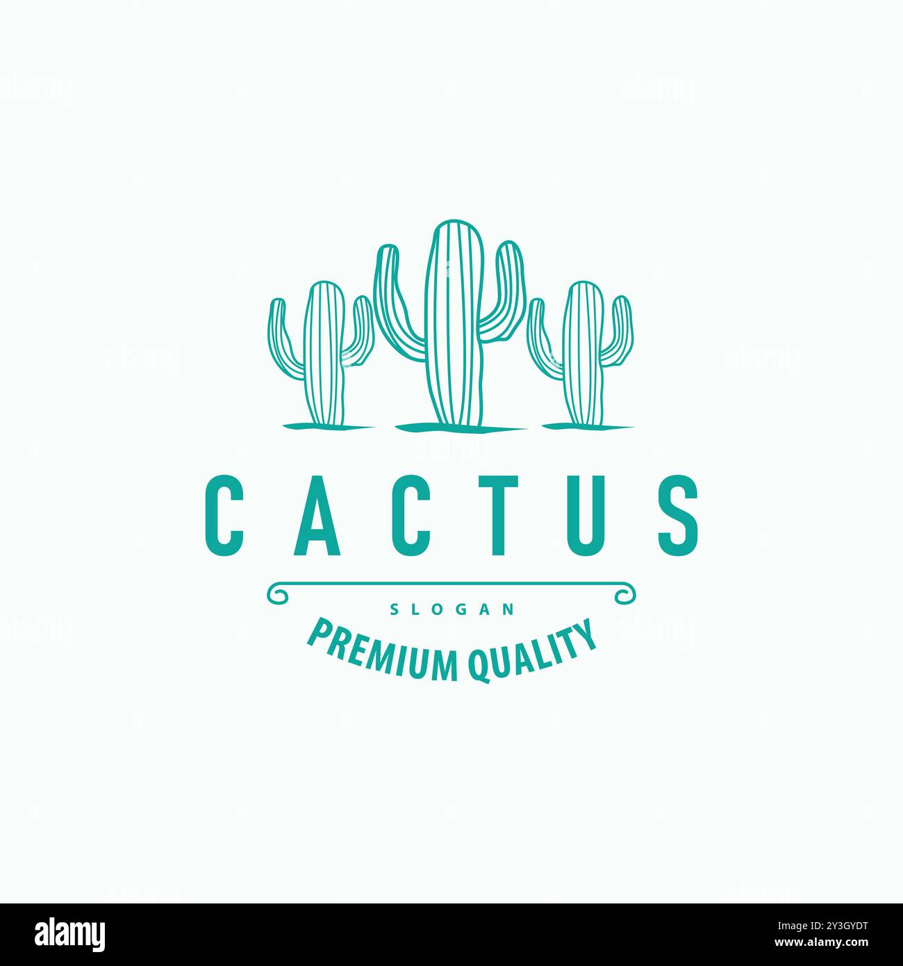 Cactus logo vector desert green plant design elegant style symbol Icon ...