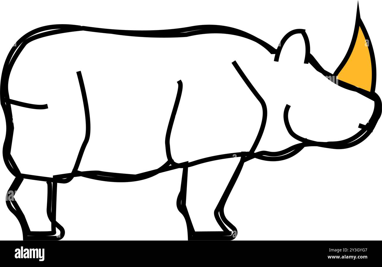 rhino animal icon color illustration Stock Vector Image & Art - Alamy