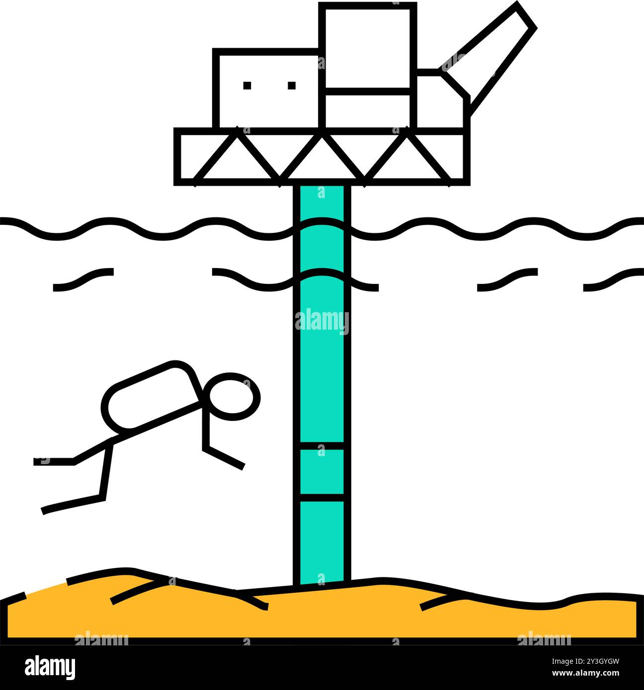 work with oil rigs icon color illustration Stock Vector Image & Art - Alamy