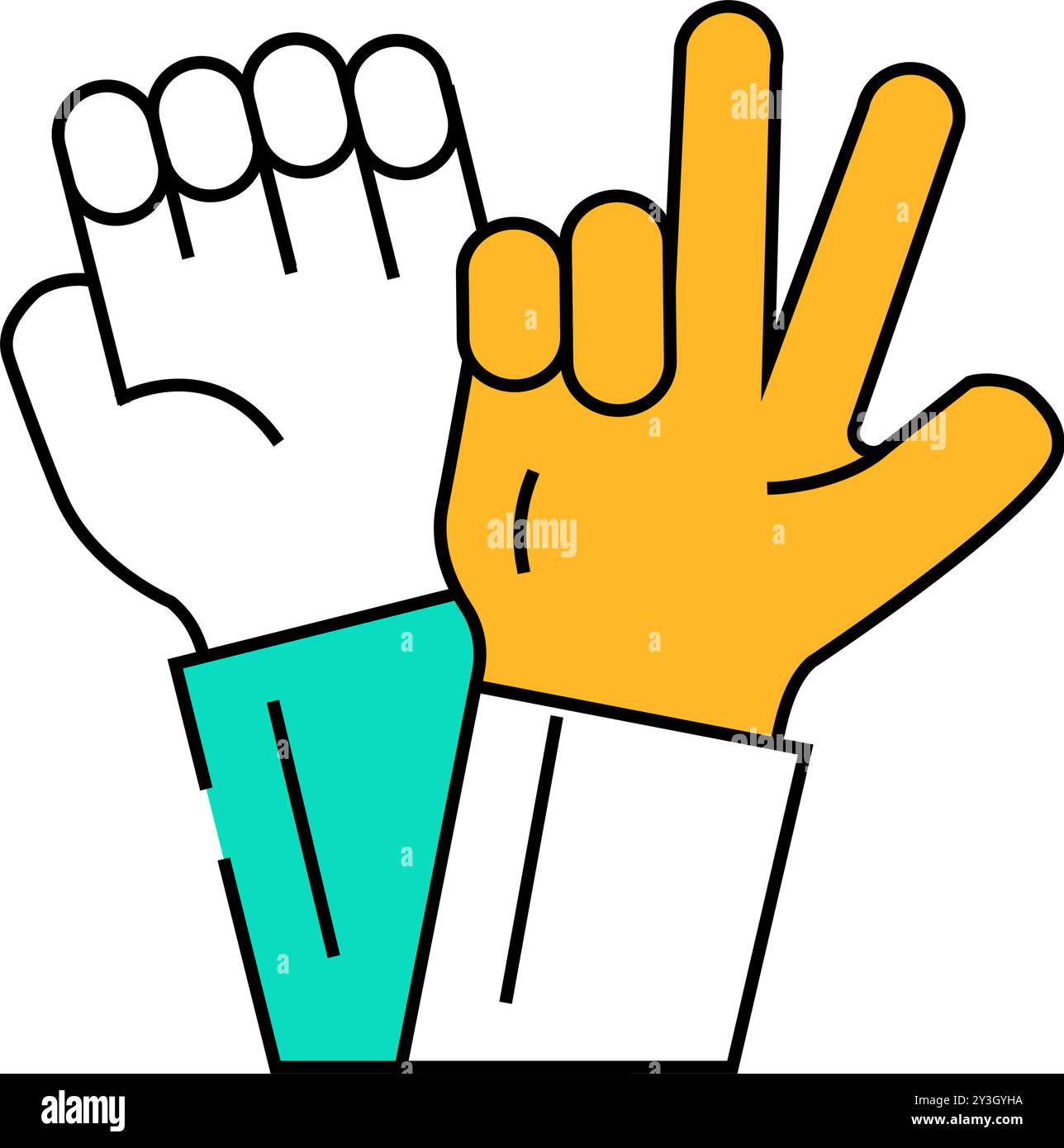 underwater sign language icon color illustration Stock Vector Image ...