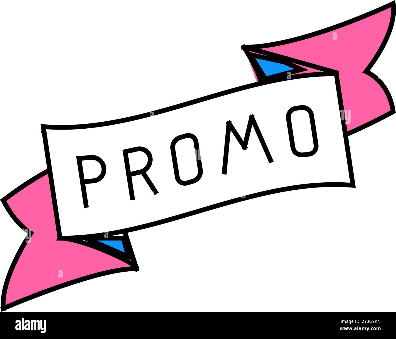 ribbon promo icon color illustration Stock Vector Image & Art - Alamy