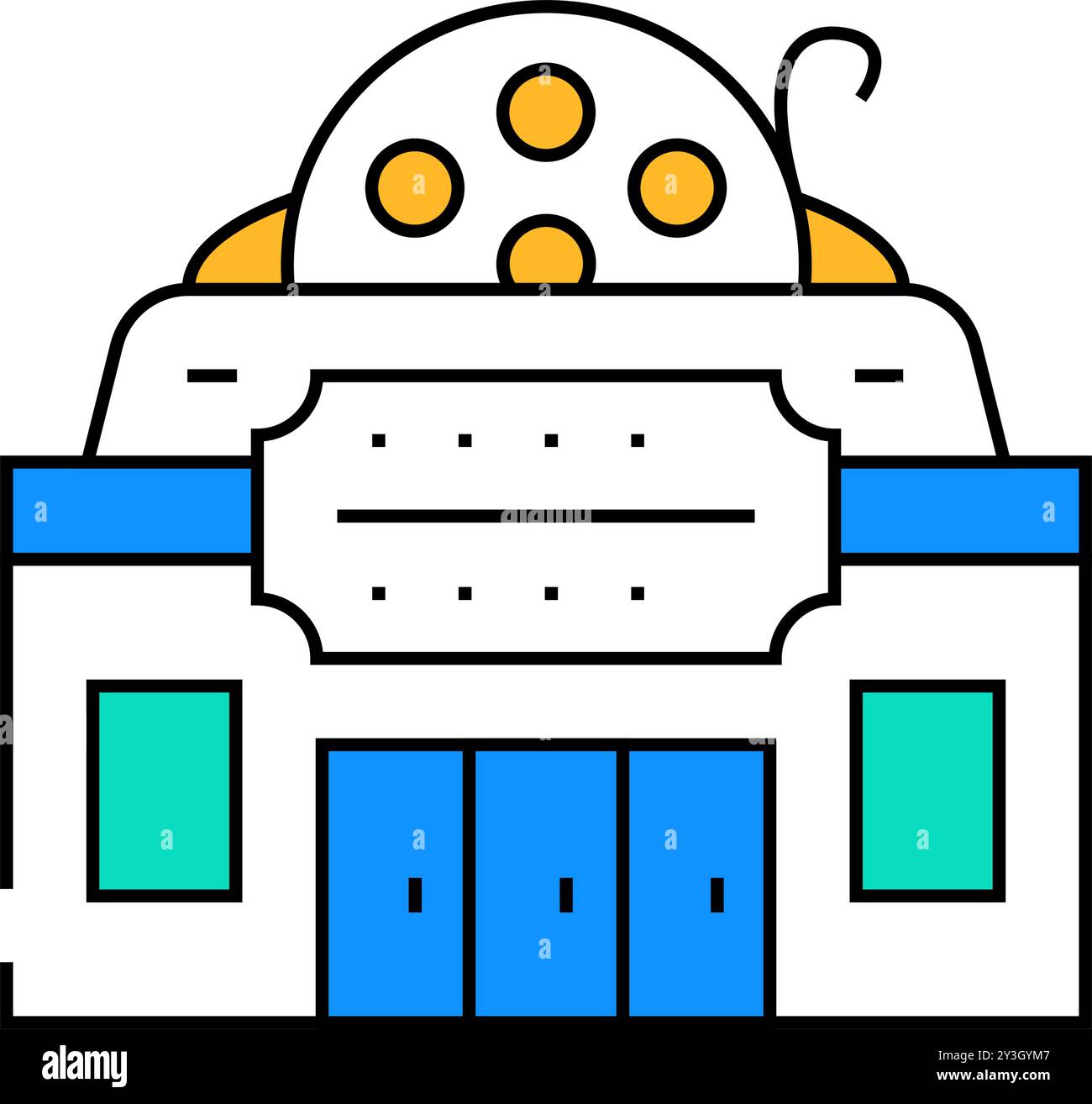 cinema building icon color illustration Stock Vector Image & Art - Alamy