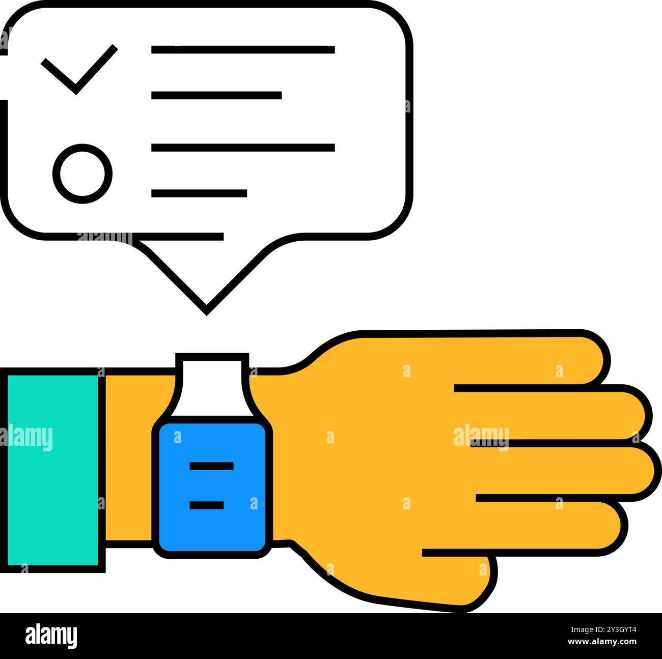 watch notification icon color illustration Stock Vector Image & Art - Alamy