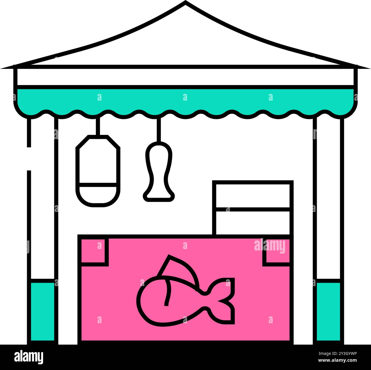 seafood market icon color illustration Stock Vector Image & Art - Alamy