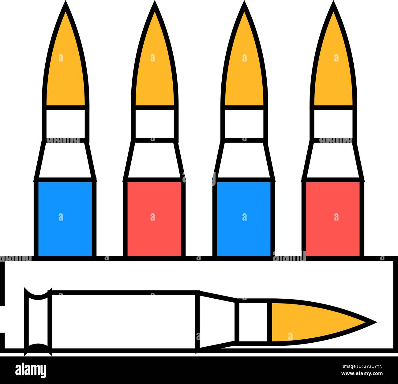 bullet for gun icon color illustration Stock Vector Image & Art - Alamy