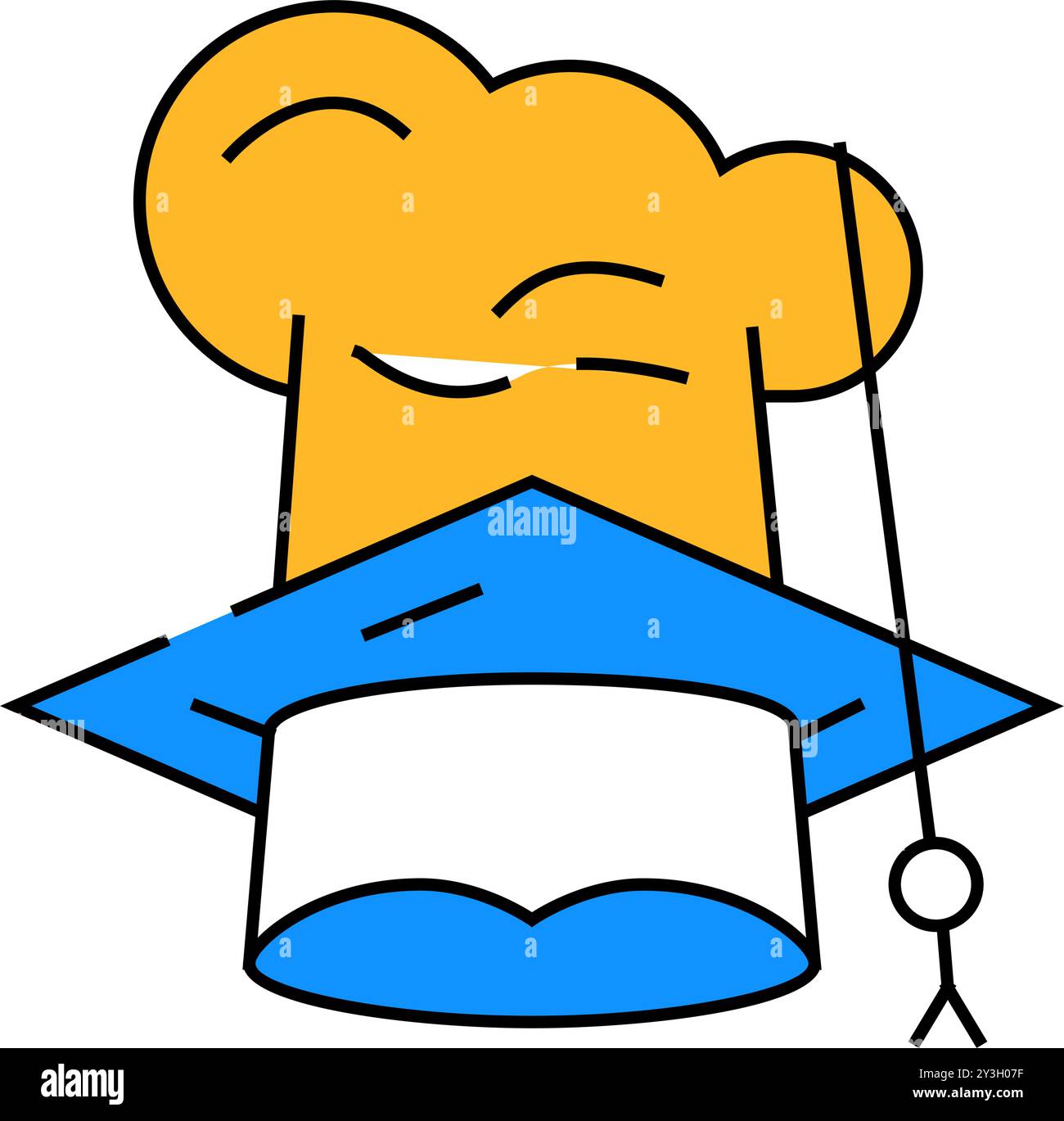 chef and graduate cooking courses hat icon color illustration Stock ...