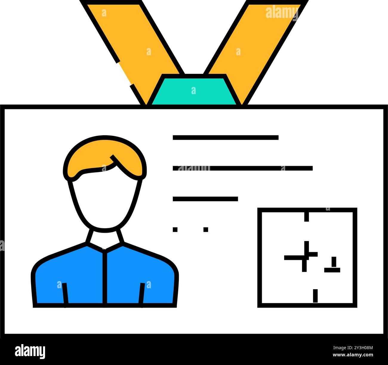 employee badge icon color illustration Stock Vector Image & Art - Alamy