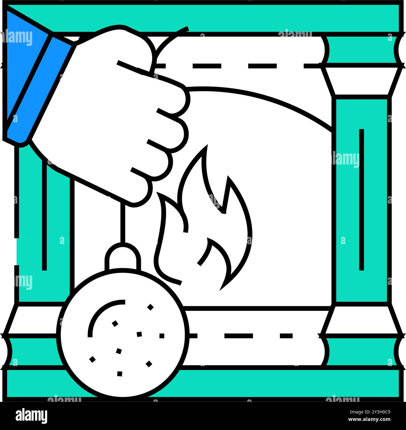 fireplace repair icon color illustration Stock Vector Image & Art - Alamy