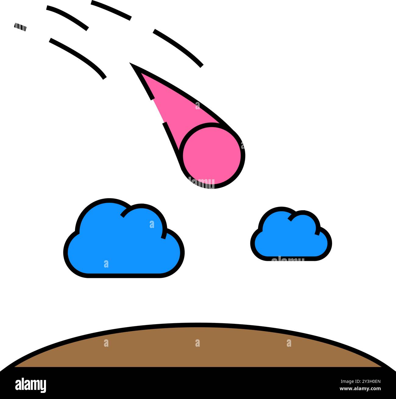meteor falling disaster icon color illustration Stock Vector Image ...