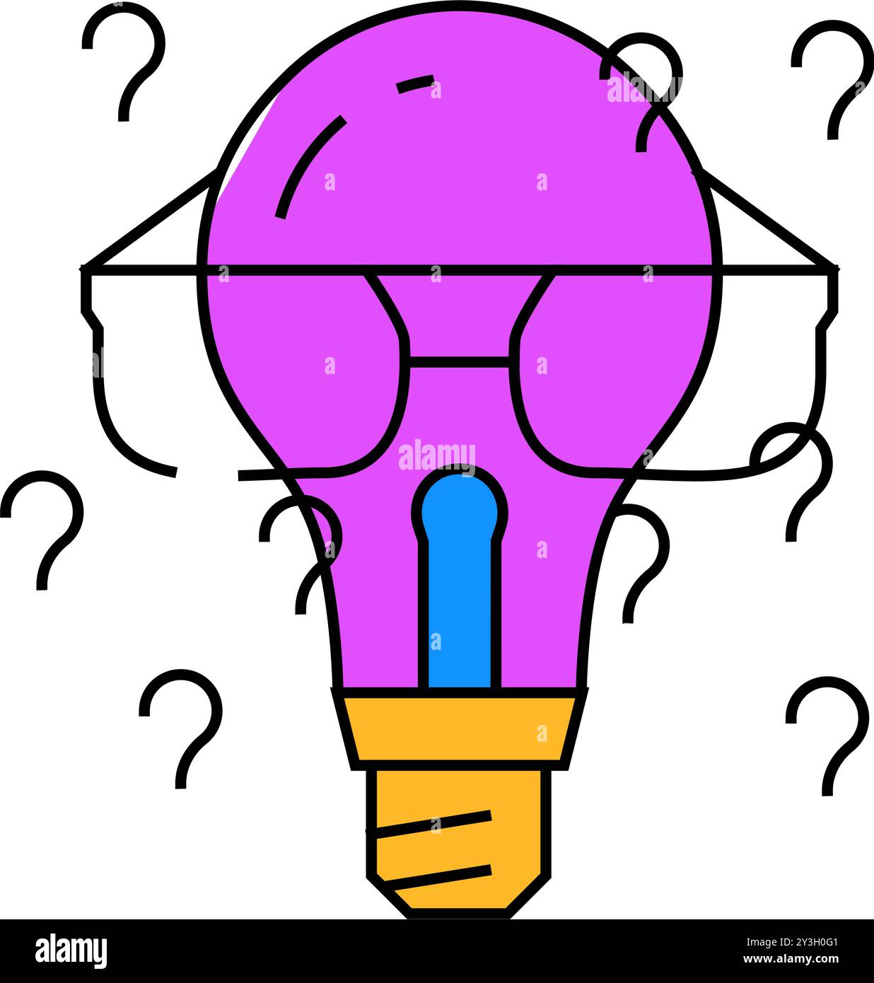 think light bulb icon color illustration Stock Vector Image & Art - Alamy