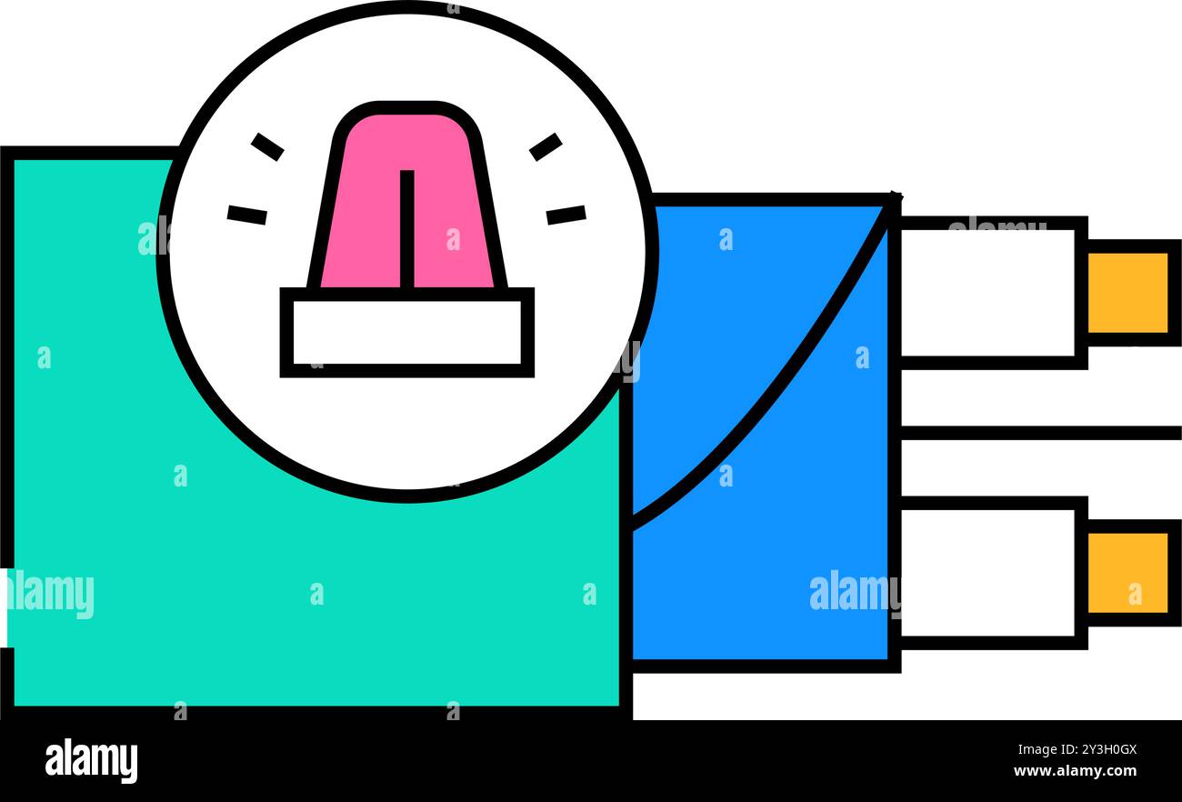 cable for alarm systems icon color illustration Stock Vector Image ...