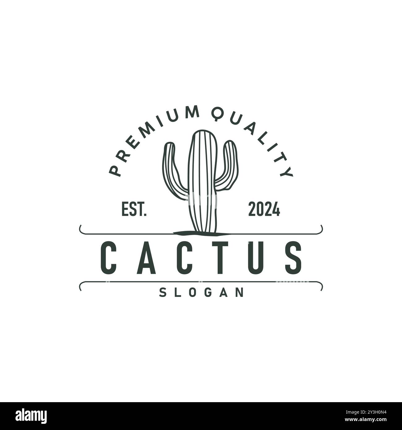 Cactus logo vector desert green plant design elegant style symbol Icon ...