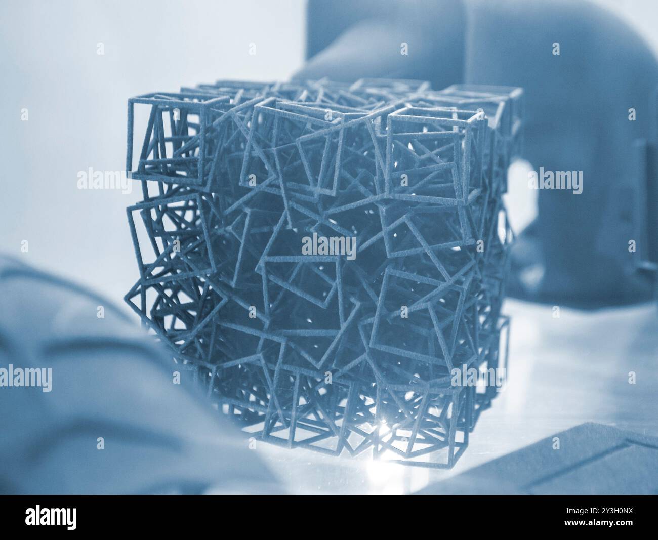Various object printed on a 3D printer from molten plastic powder ...