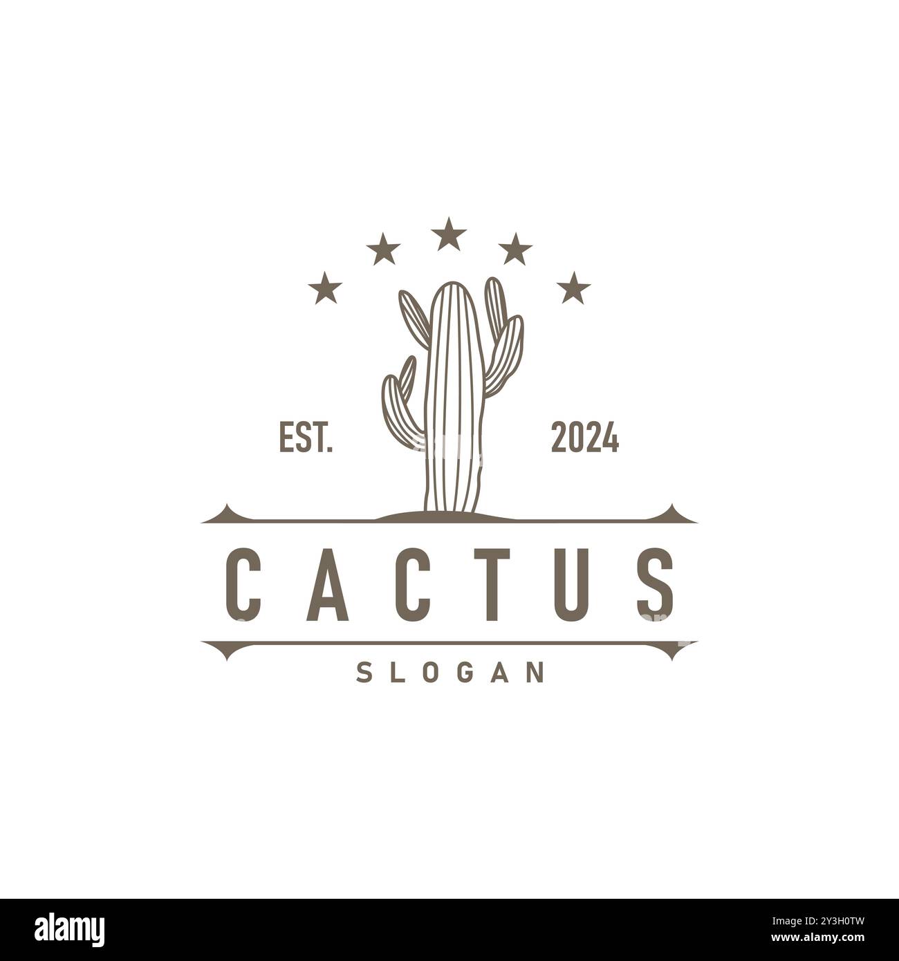 Cactus logo vector desert green plant design elegant style symbol Icon ...