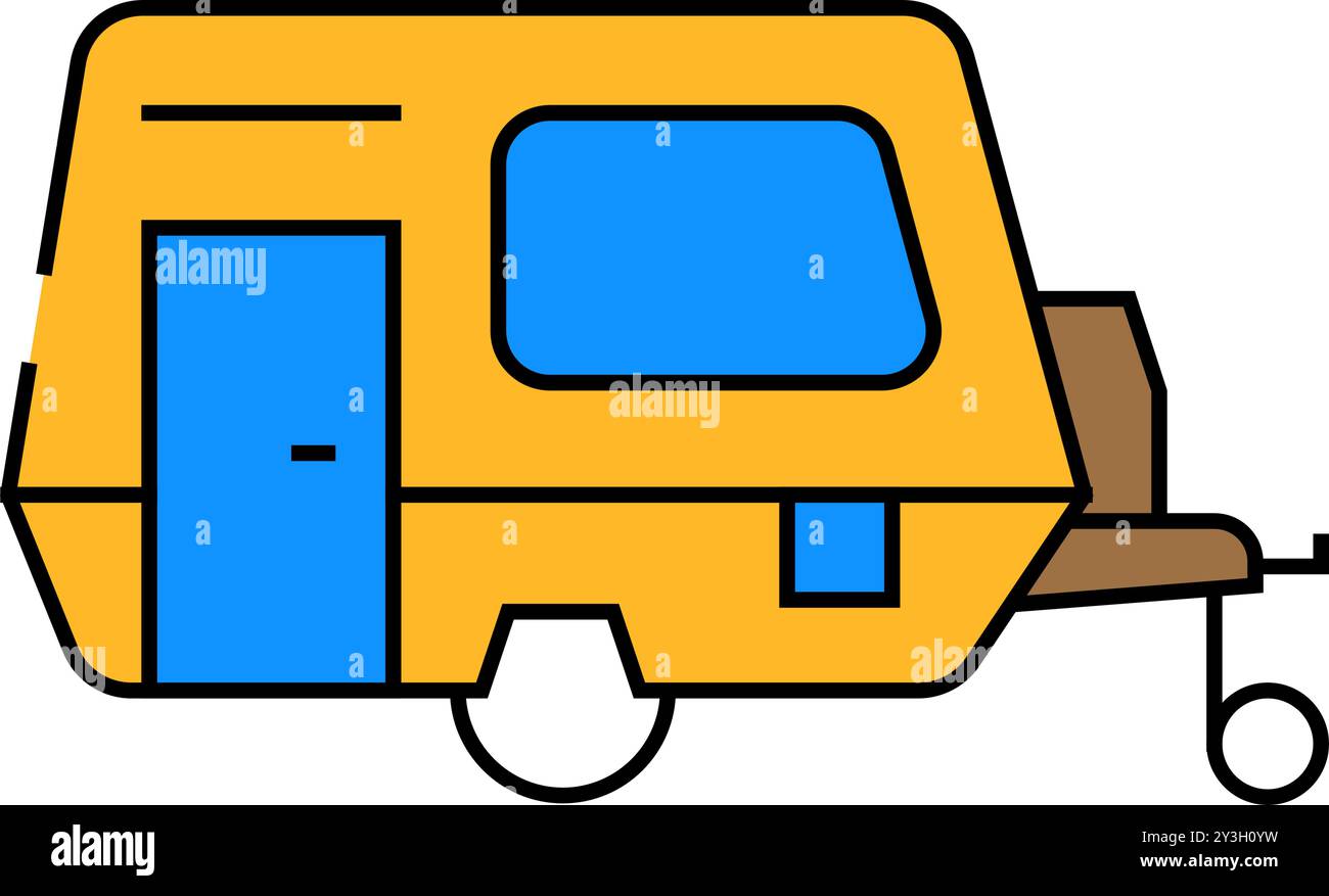 trailer camping icon color illustration Stock Vector Image & Art - Alamy