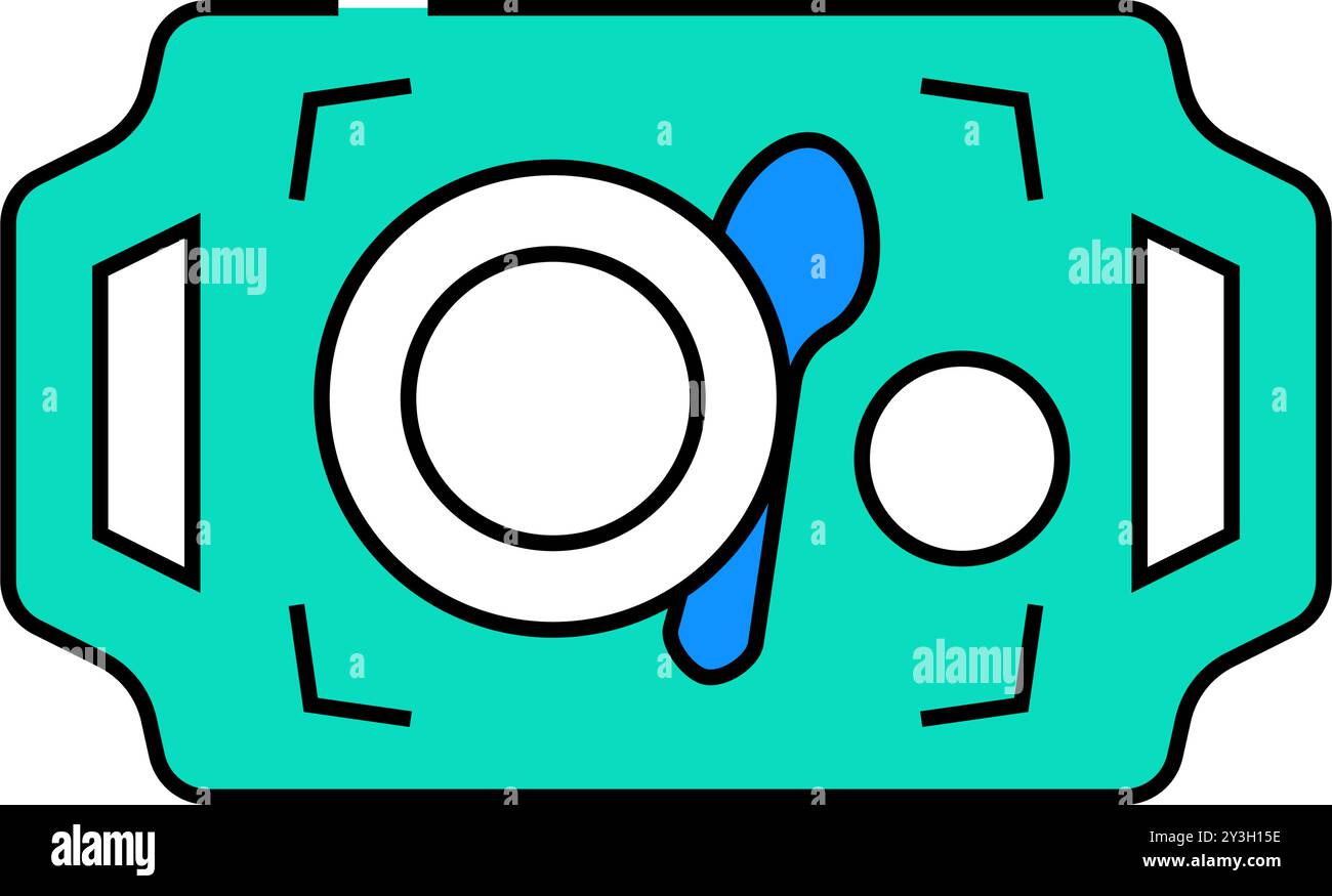 dishware on tray buffet icon color illustration Stock Vector Image ...