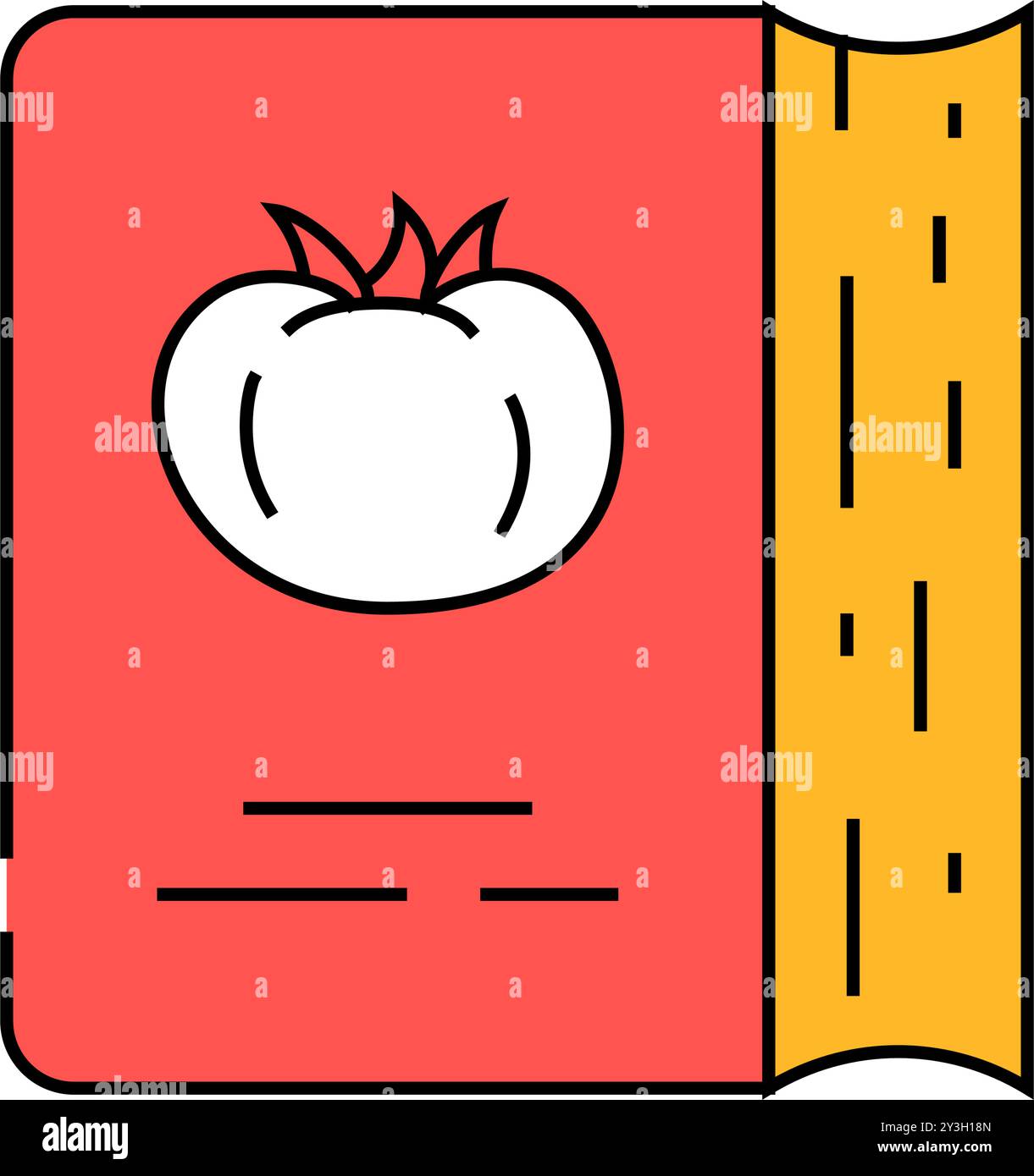 receipt book for cooking dish from tomato ingredient icon color ...