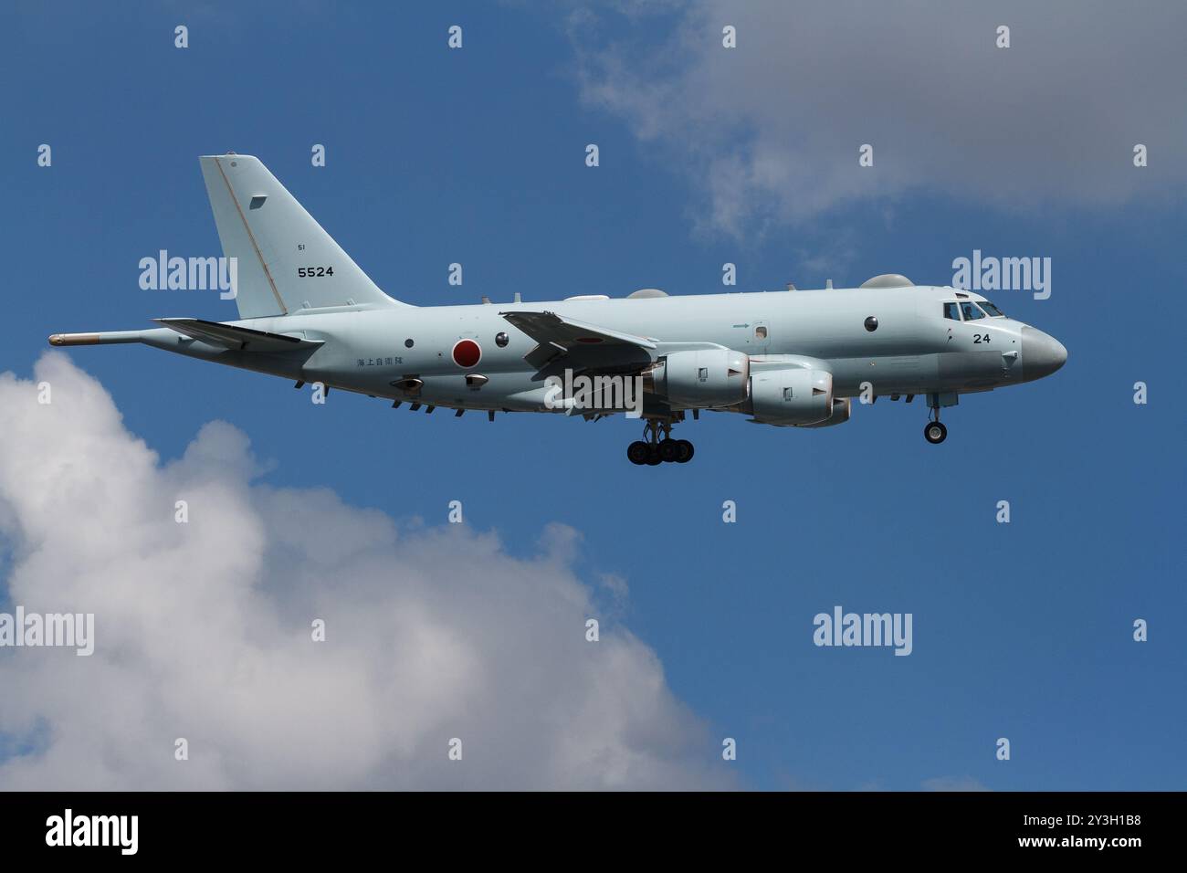 A Kawasaki P1 Maritime patrol aircraft with the Japanese Maritime Self ...