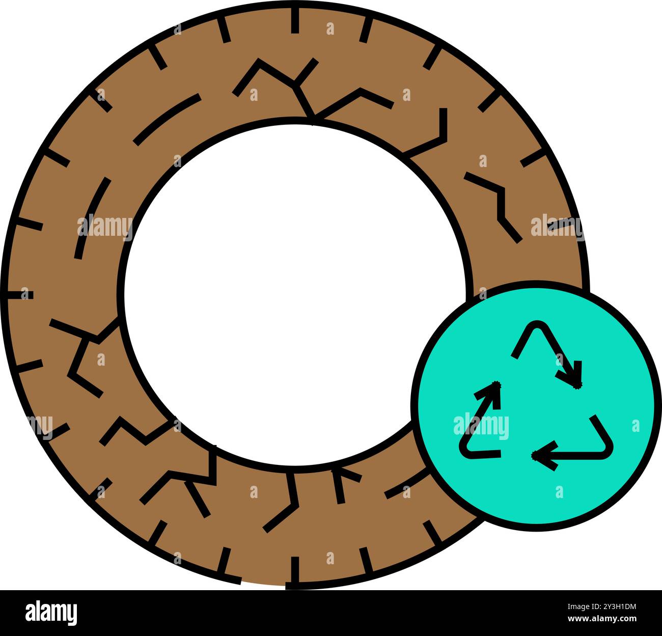 car tires recycling waste icon color illustration Stock Vector Image & Art - Alamy