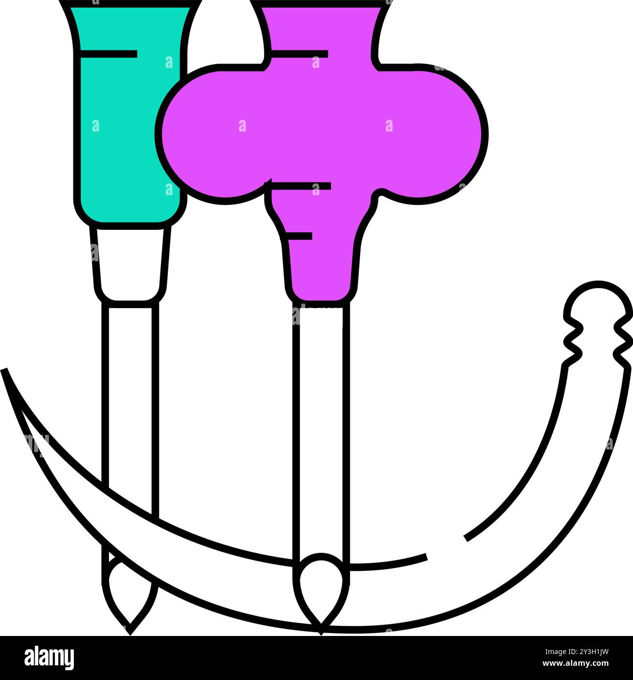 needles syringe fear icon color illustration Stock Vector Image & Art ...