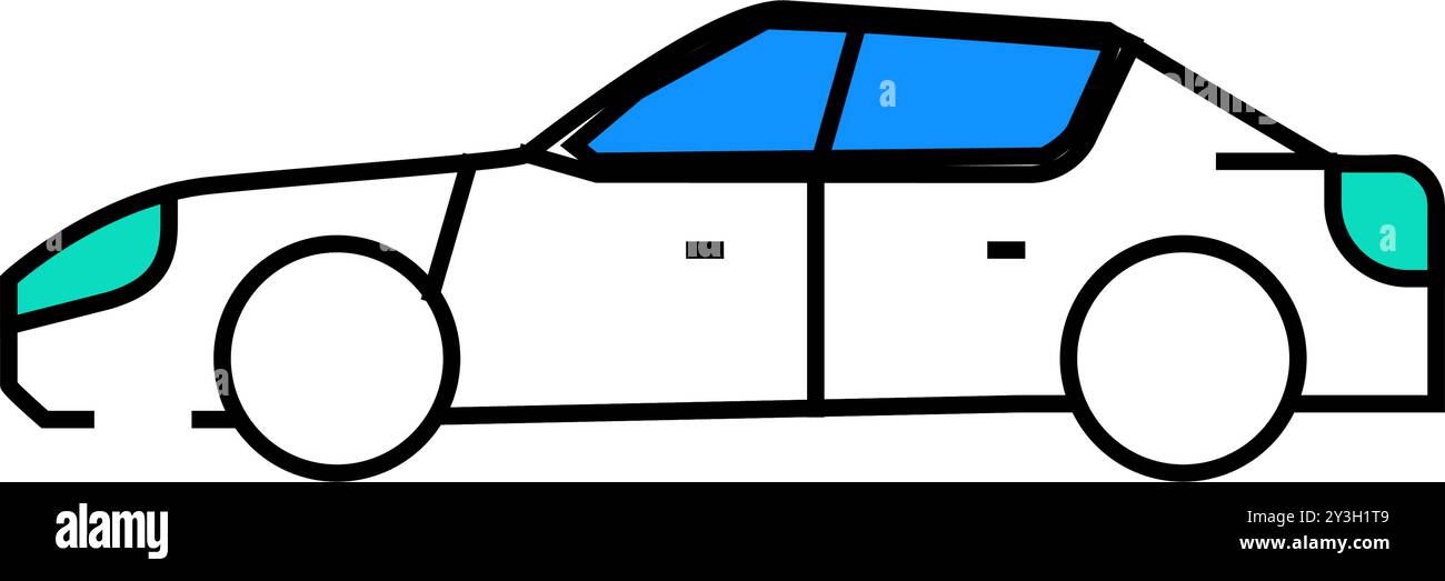sedan car body type icon color illustration Stock Vector Image & Art ...