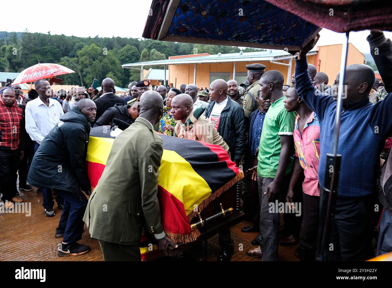 Bukwo. 13th Sep, 2024. People carry the coffin of the late Olympian ...