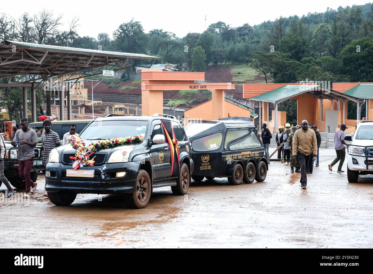 Bukwo. 13th Sep, 2024. Hearse carry the late Olympian Rebecca Cheptegei ...