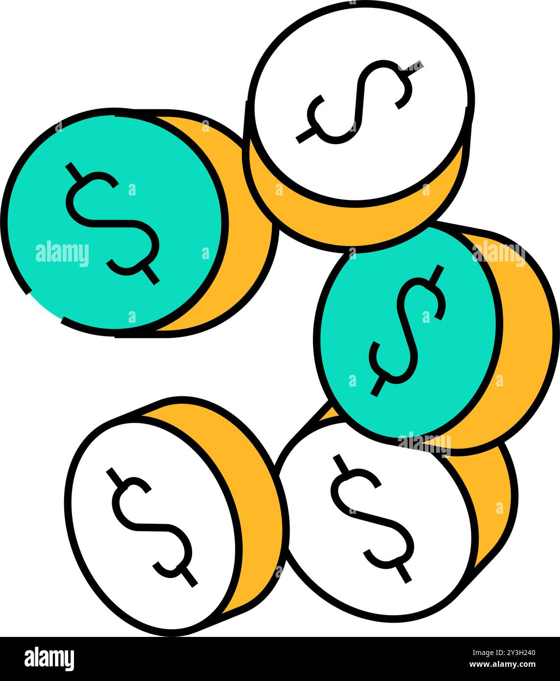 coins money icon color illustration Stock Vector Image & Art - Alamy