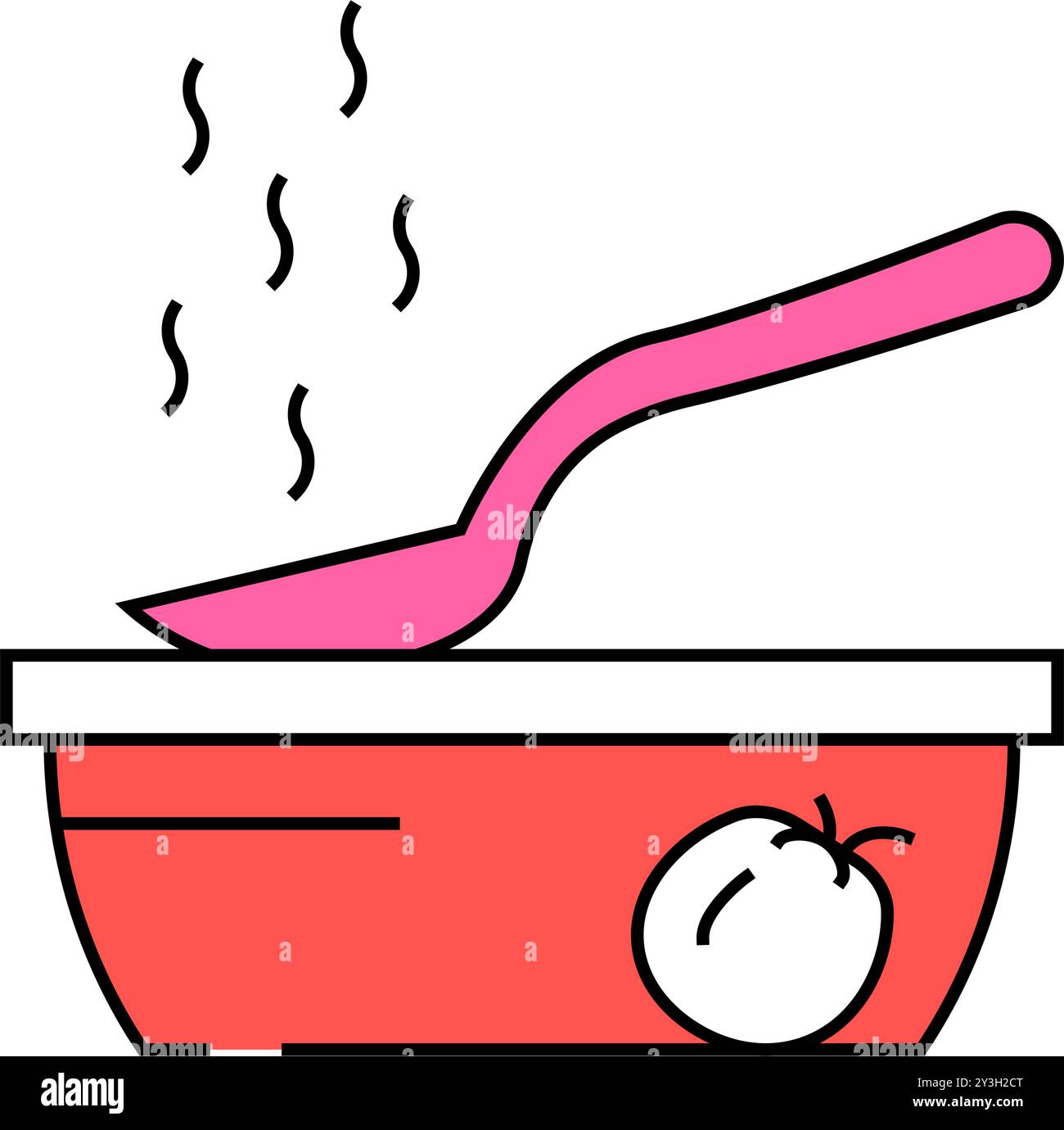 soup cooking from tomato icon color illustration Stock Vector Image ...