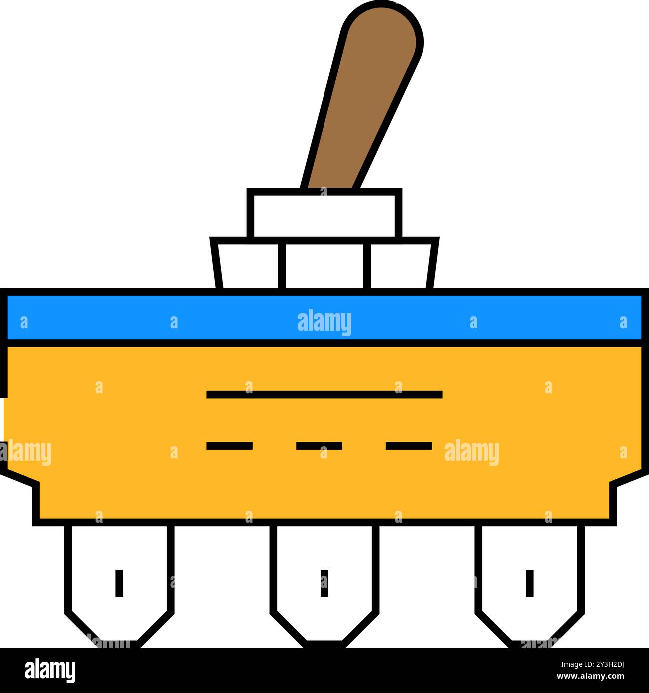 double pole single throw switch electronic part icon color illustration ...