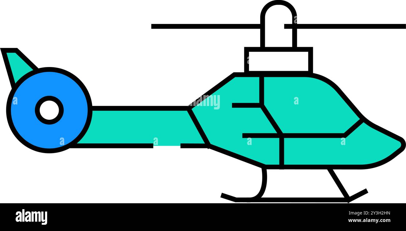 helicopter fly transport icon color illustration Stock Vector Image ...