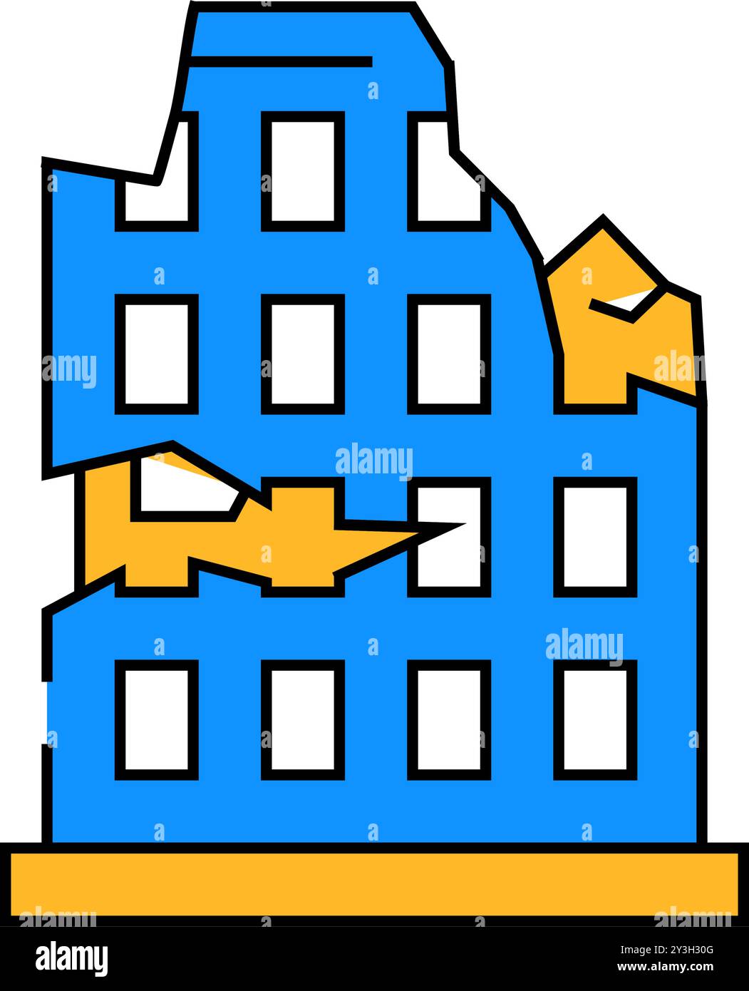 ruined house icon color illustration Stock Vector Image & Art - Alamy