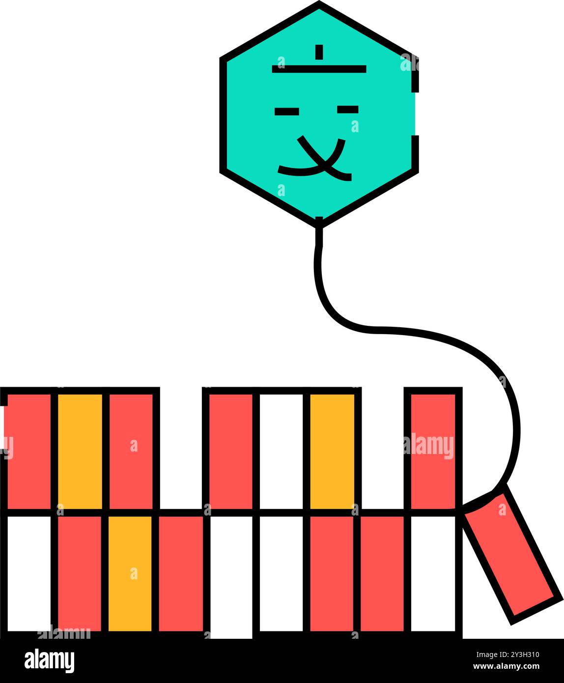 Firecracker Chinese Icon Color Illustration Stock Vector Image And Art Alamy