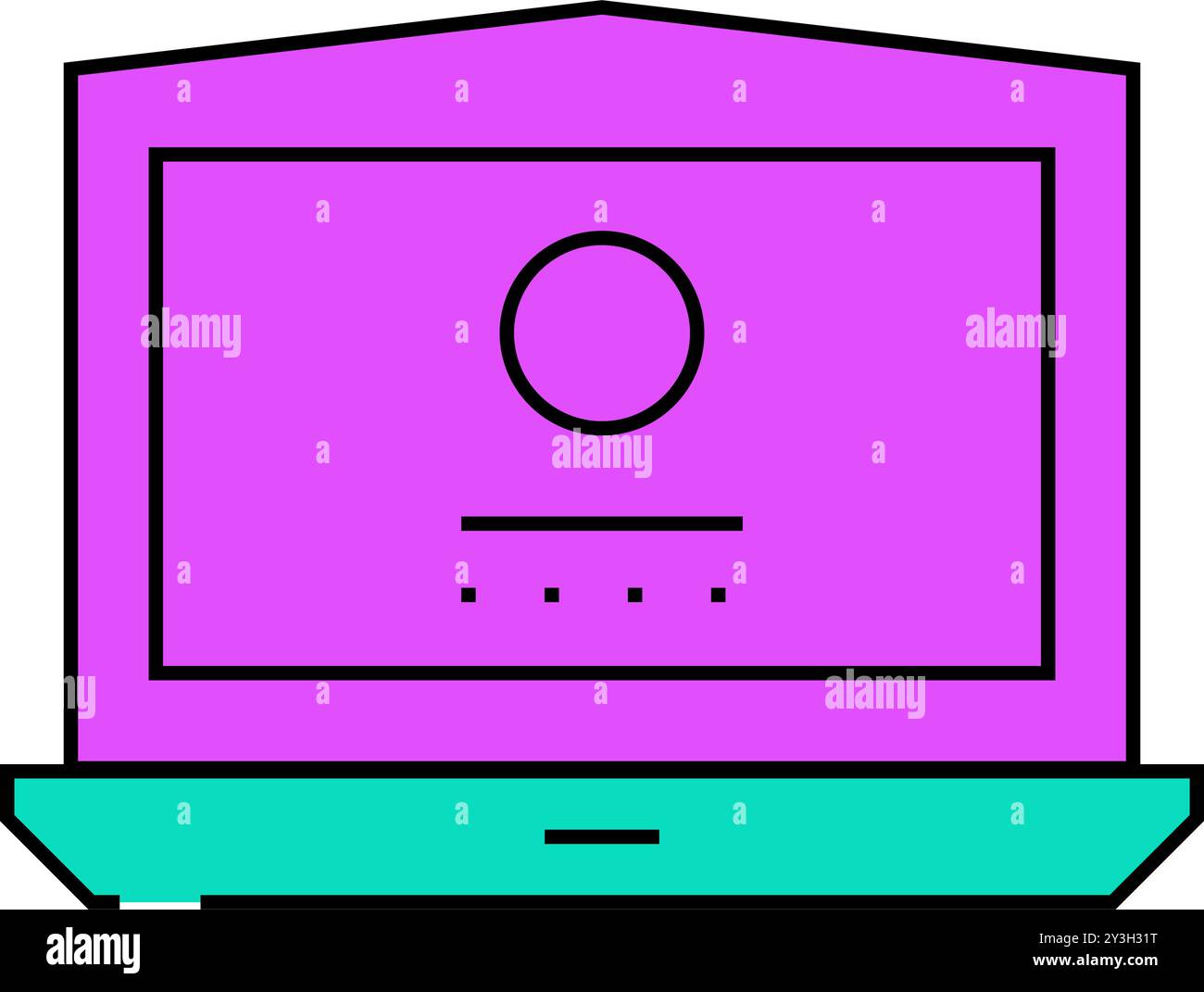 laptop digital computer icon color illustration Stock Vector Image ...