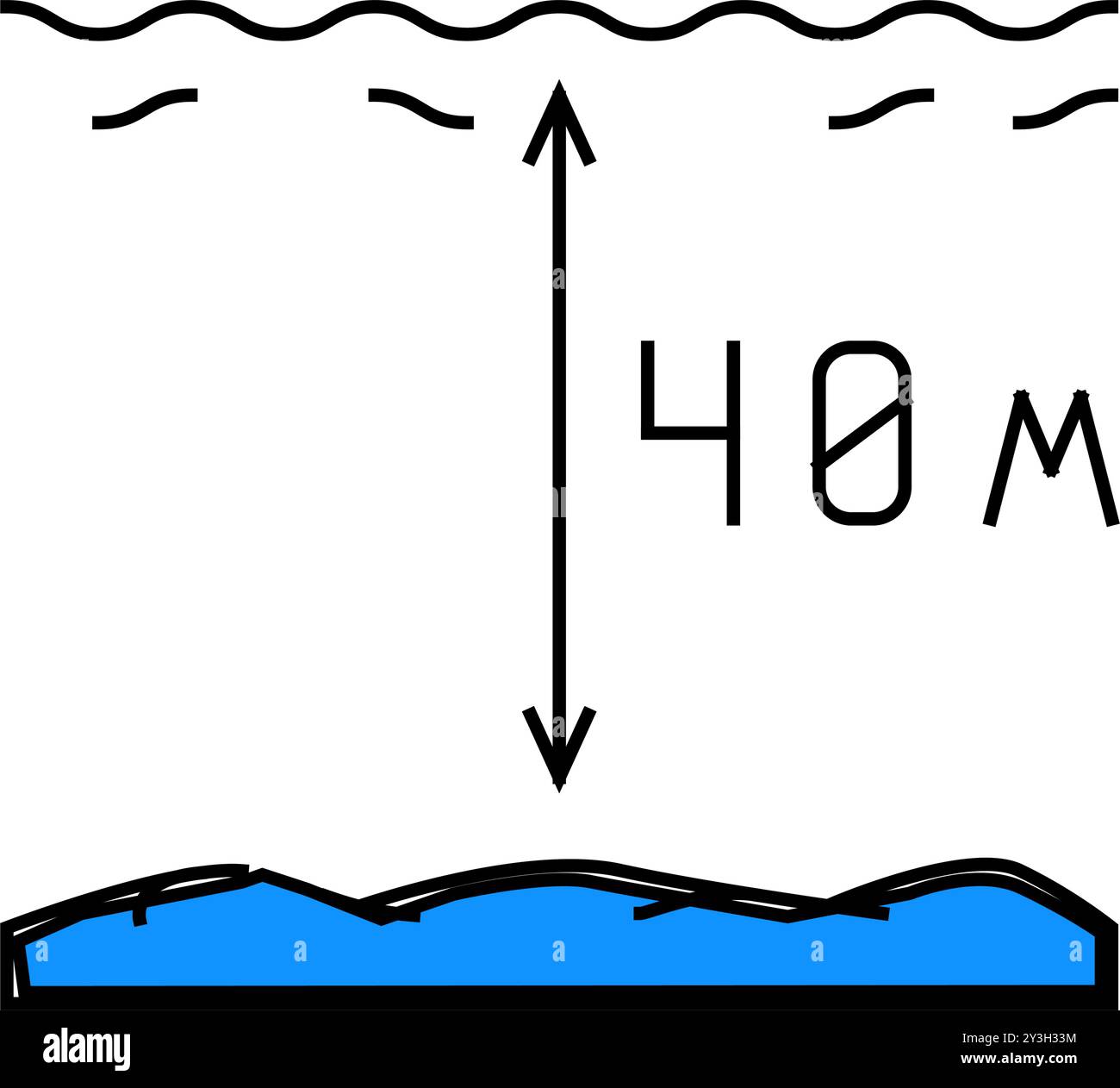 maximum diving depth on course icon color illustration Stock Vector ...