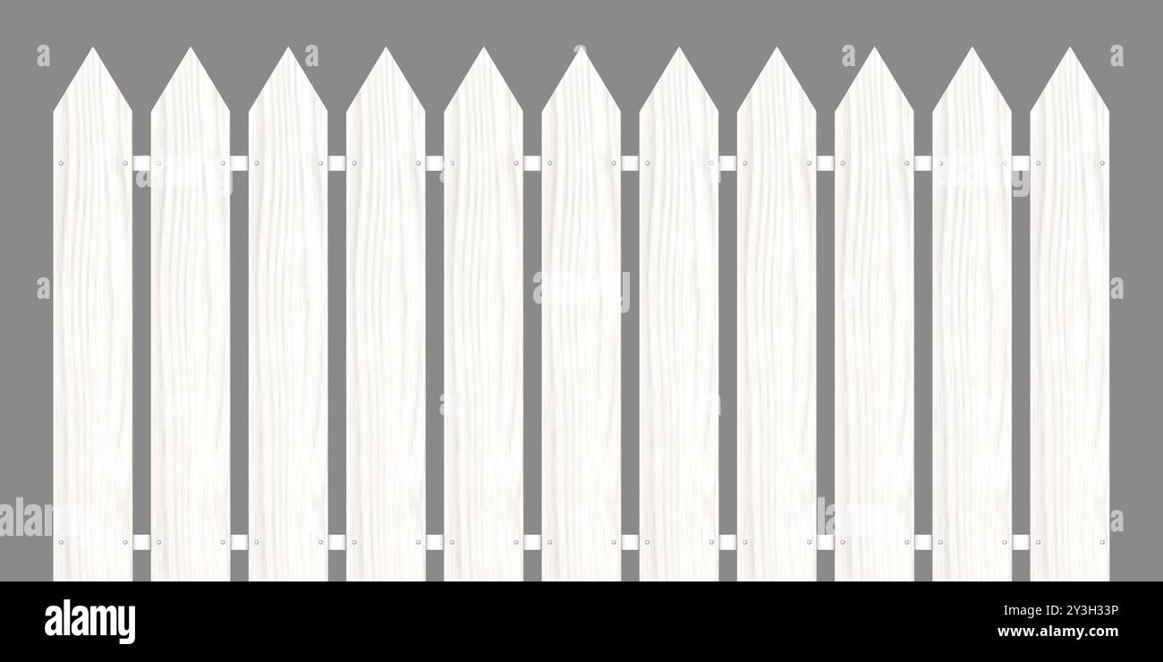 white painted wooden fence isolated. Vector illustration Stock Vector ...