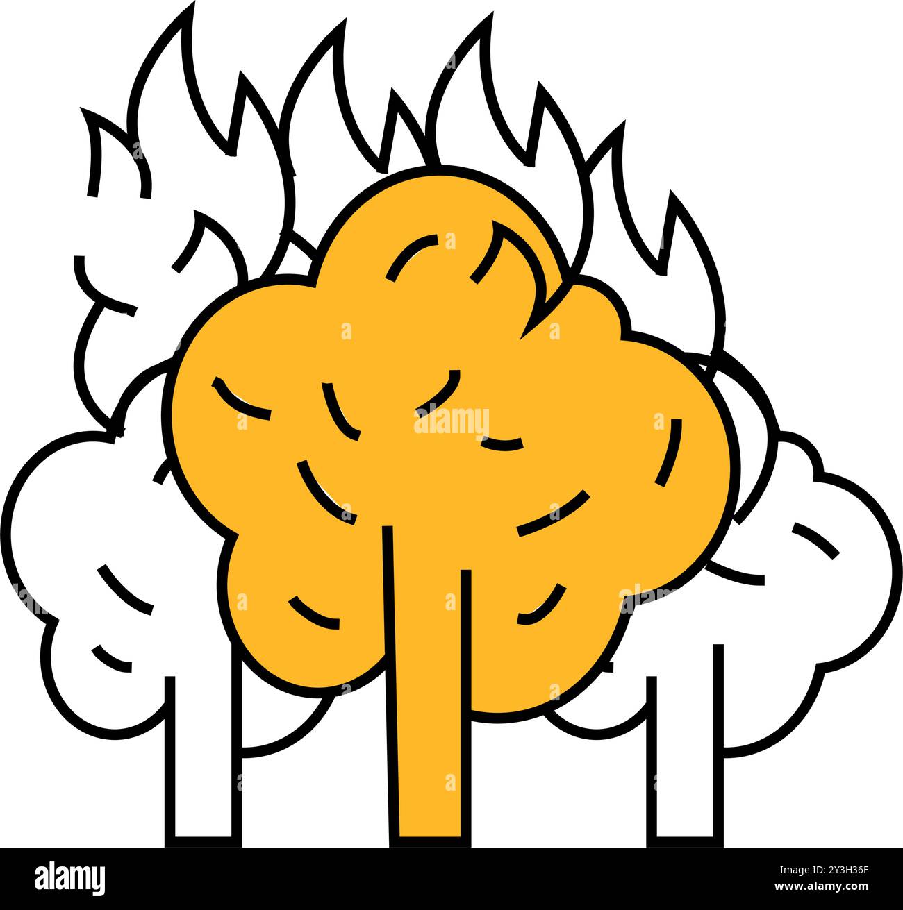 forest fire disaster icon color illustration Stock Vector Image & Art ...