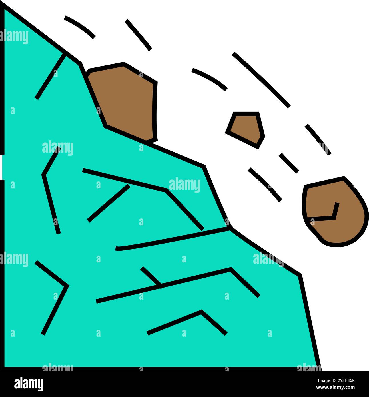 landslide disaster icon color illustration Stock Vector Image & Art - Alamy
