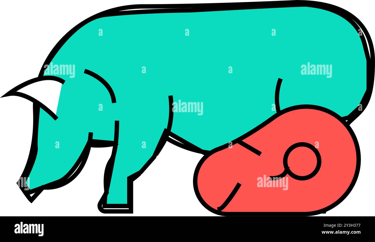 pork meat icon color illustration Stock Vector Image & Art - Alamy