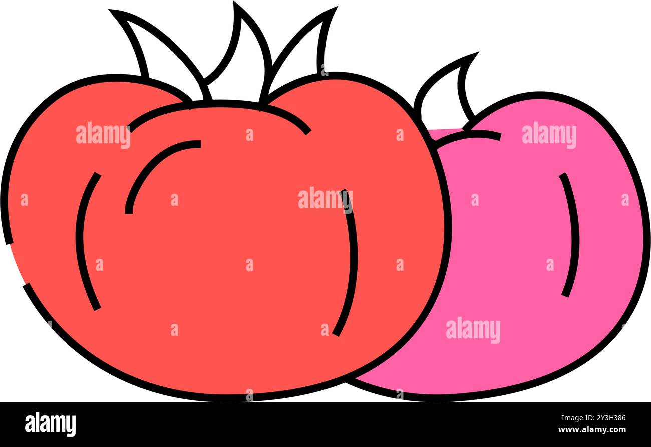 tomatoes of various colors icon color illustration Stock Vector Image ...