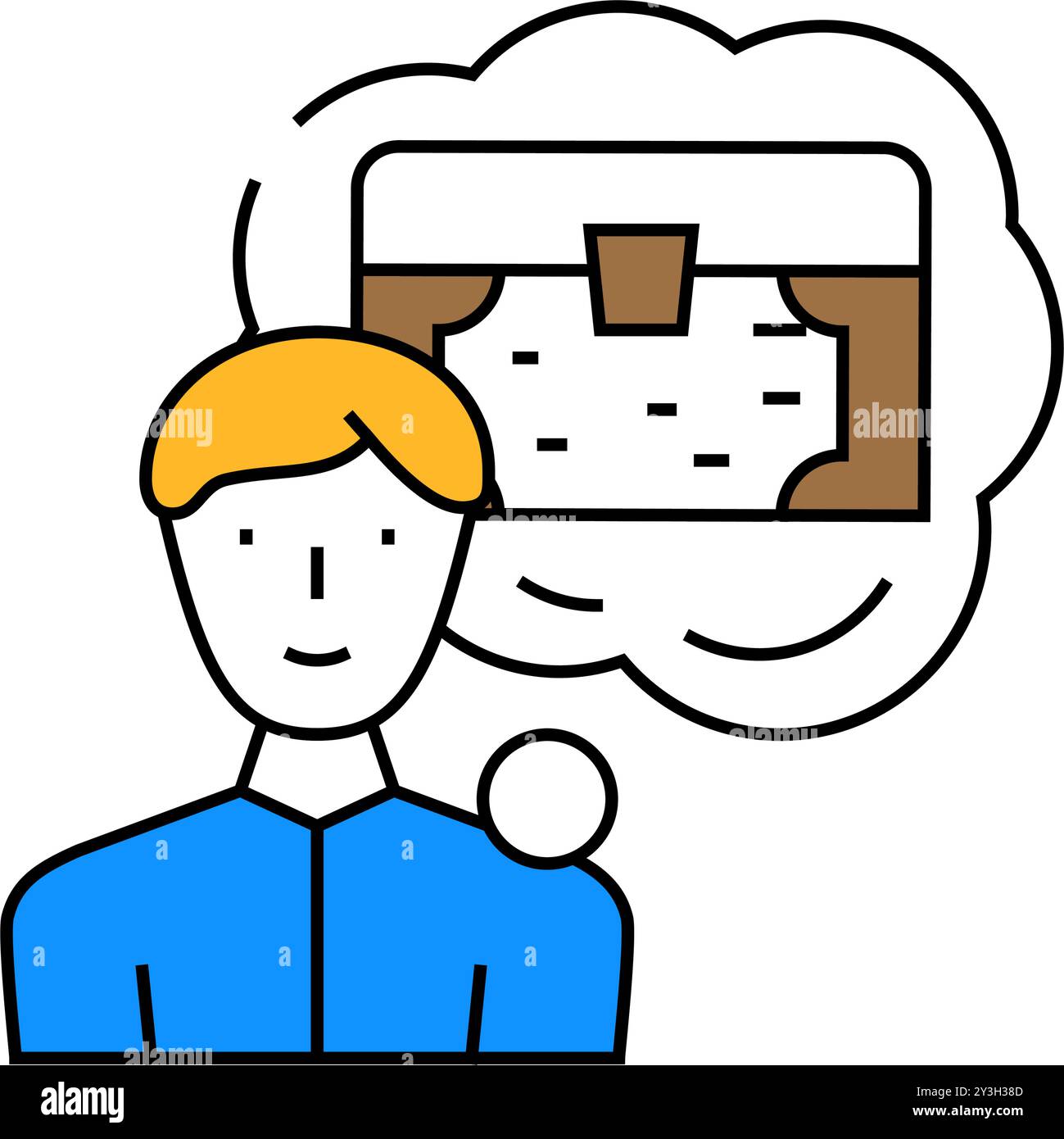 thoughts of treasure icon color illustration Stock Vector Image & Art ...